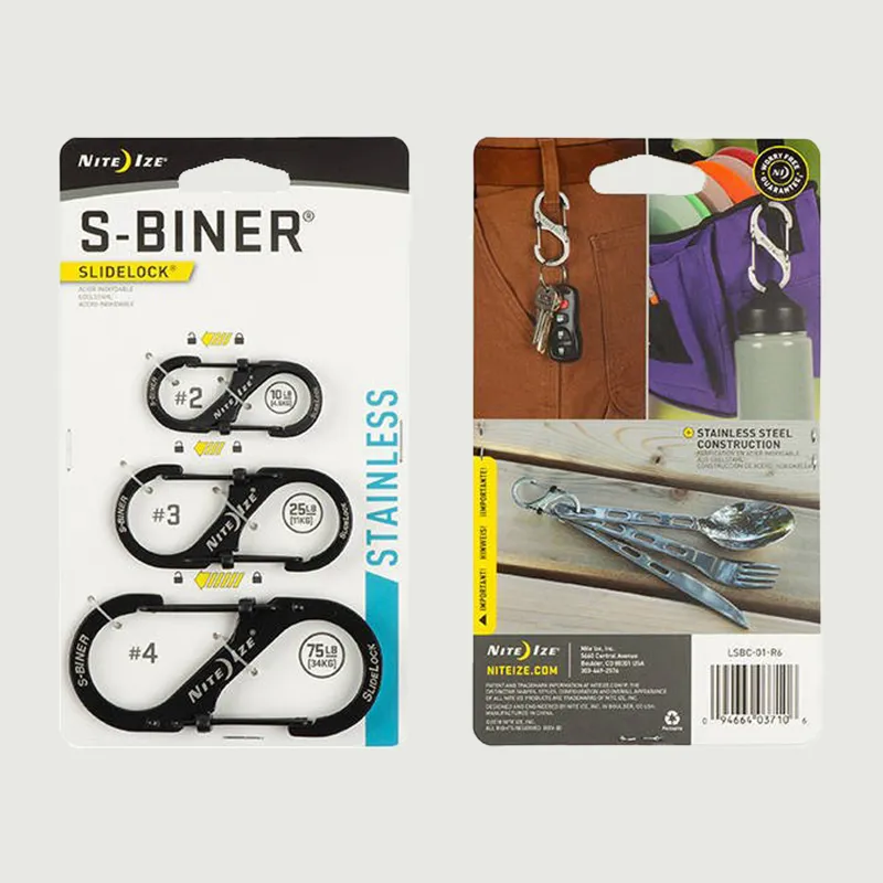 S-Biner SlideLock 3 Pack Sizes 2 3 4 In Black