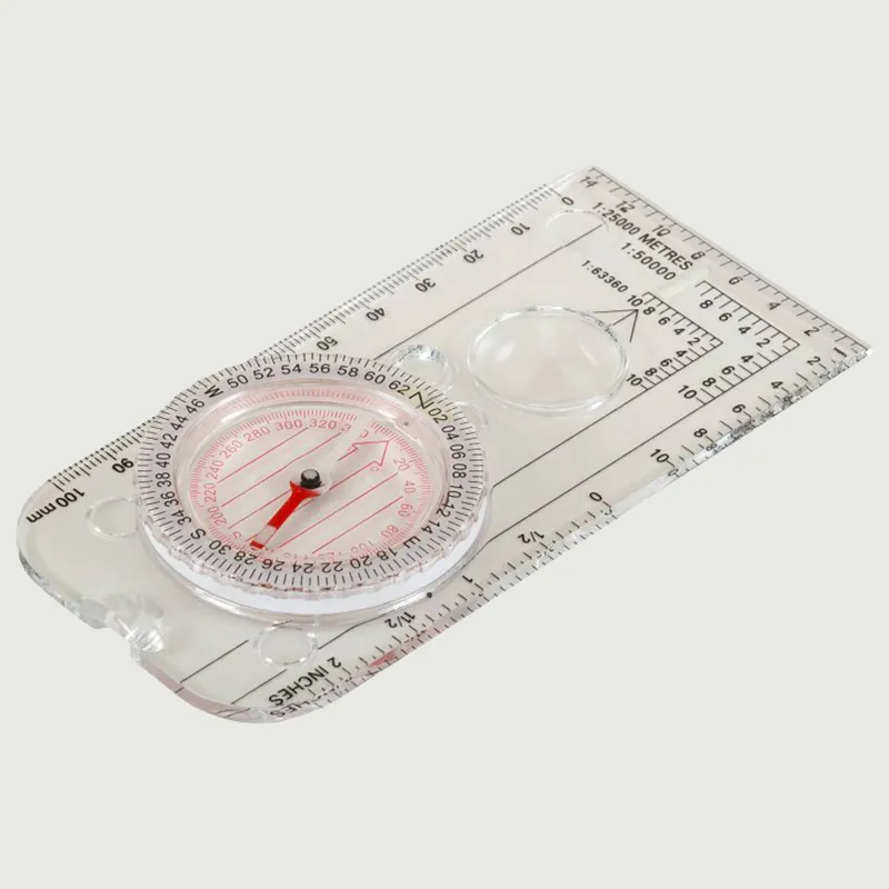 Pathfinder Military Style Compass In Mils And Degrees - Clear