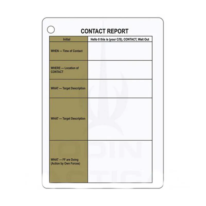 A6 Contact Report Card - Battle Slates